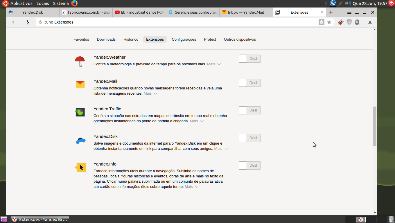 Yandex - Navegador e motor de busca russo.